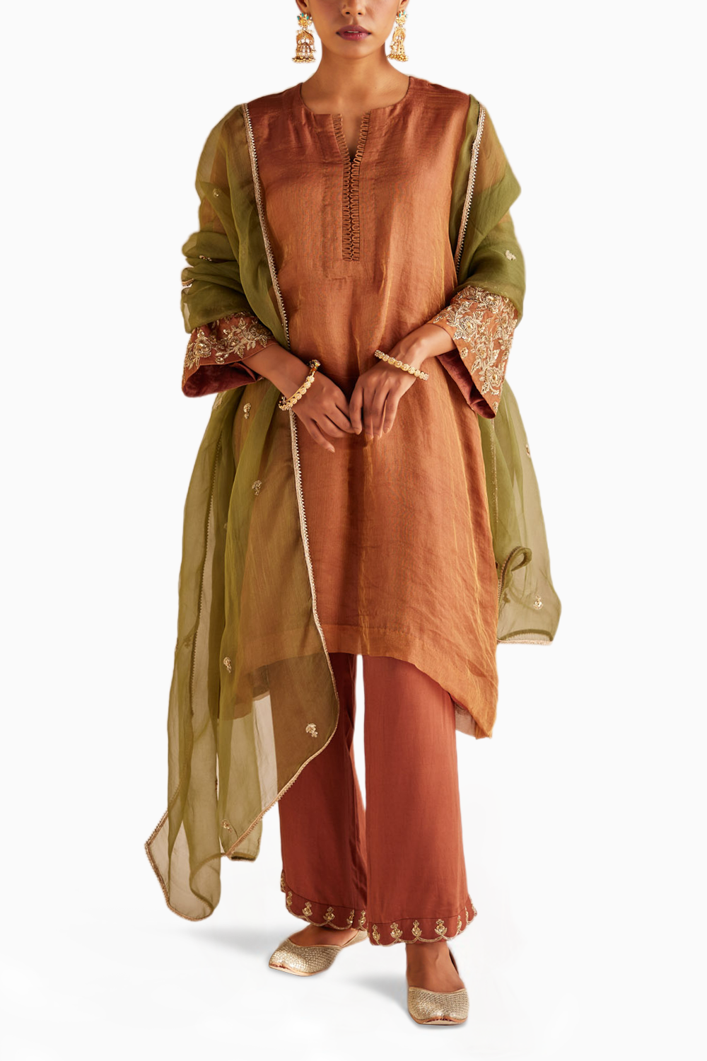 Brown Tissue Suit Set