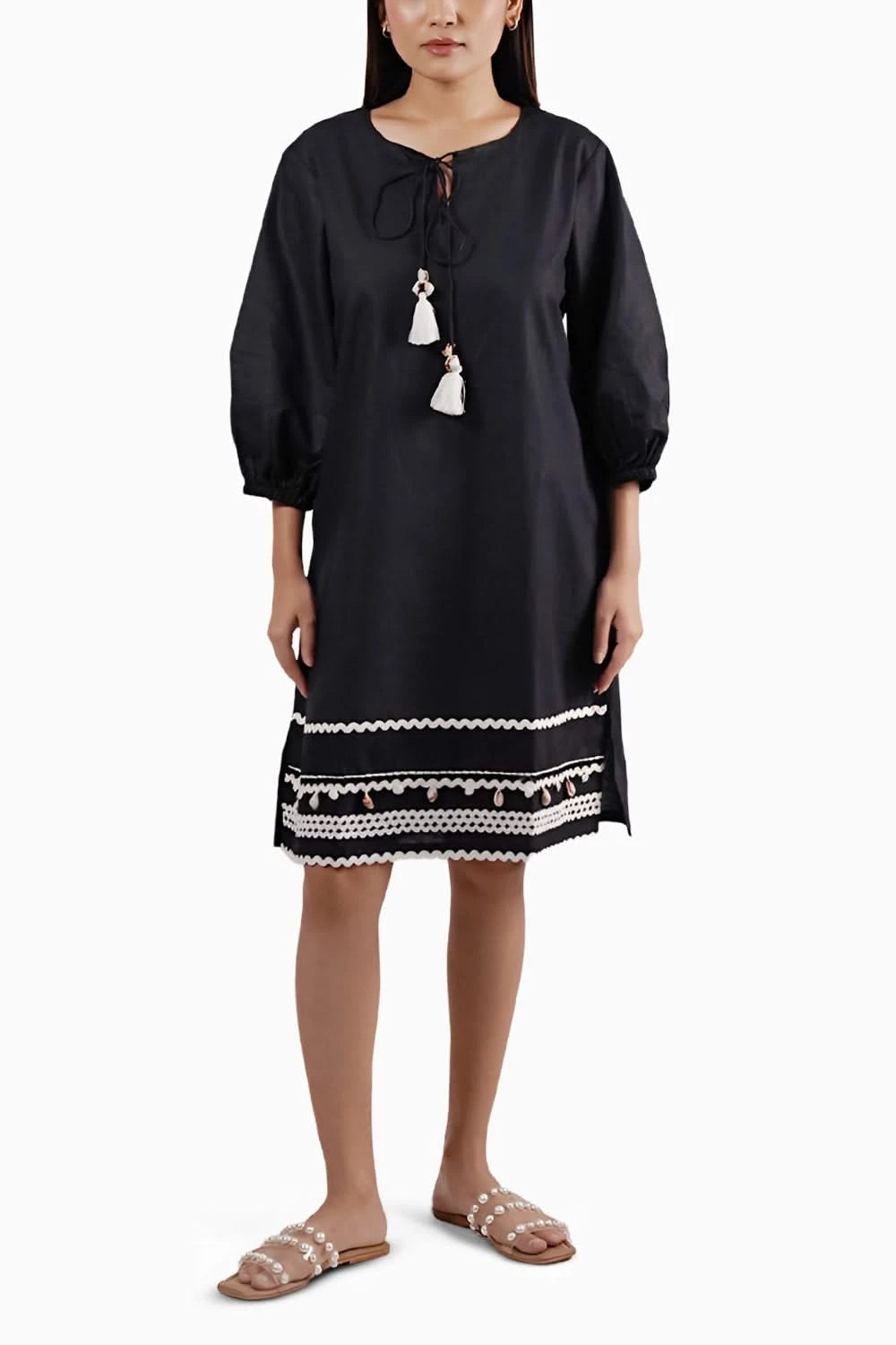Buy Black Sea Shore Dress by Susegad Online | The Sverve