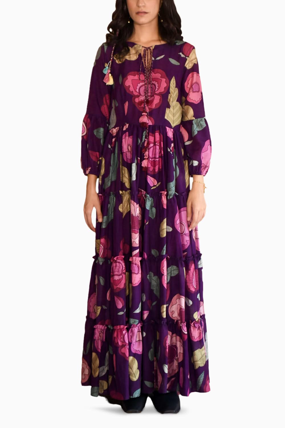 Buy Floral Mauve Dress by Taro India Online | The Sverve