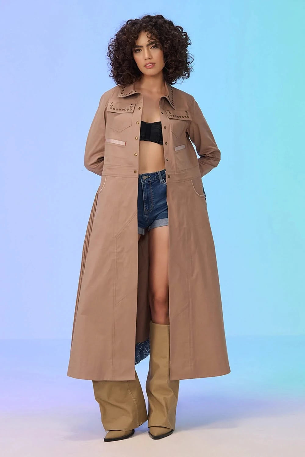 Jagger Bolt Light Brown Trench Coat