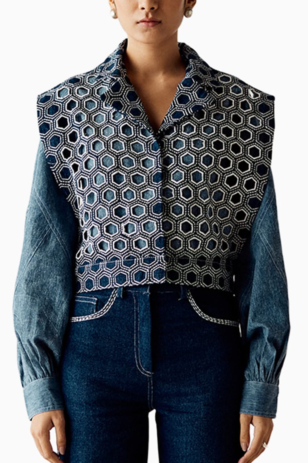 Blue Cutwork Denim Jacket