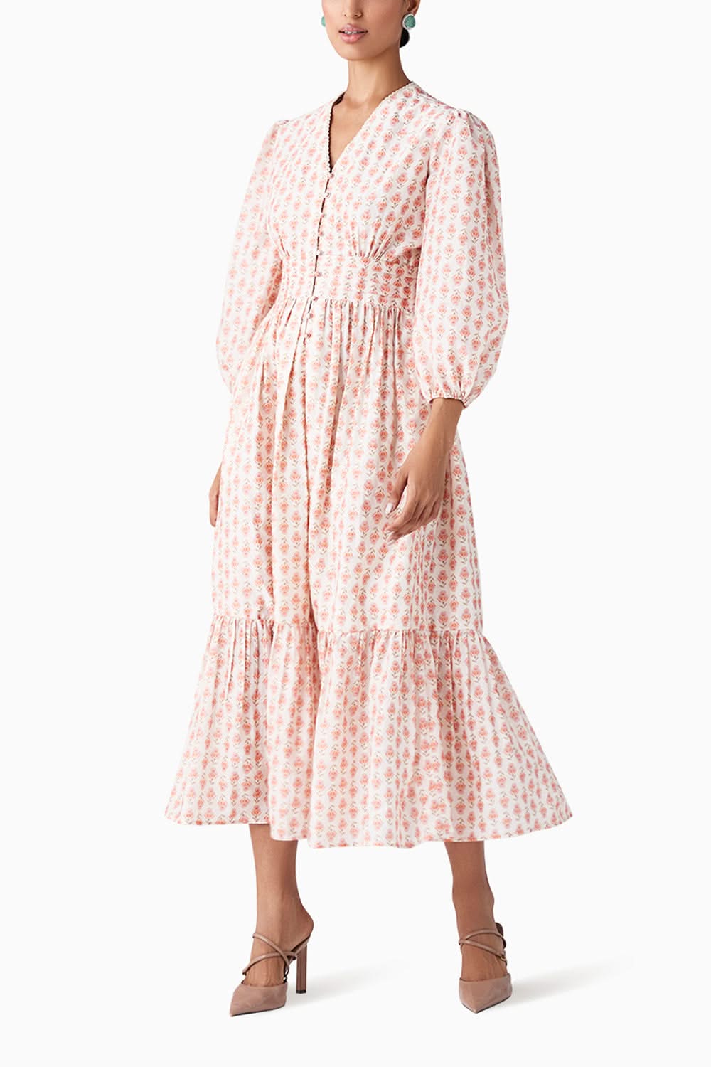 Sireli Ivory Boota Print Dress