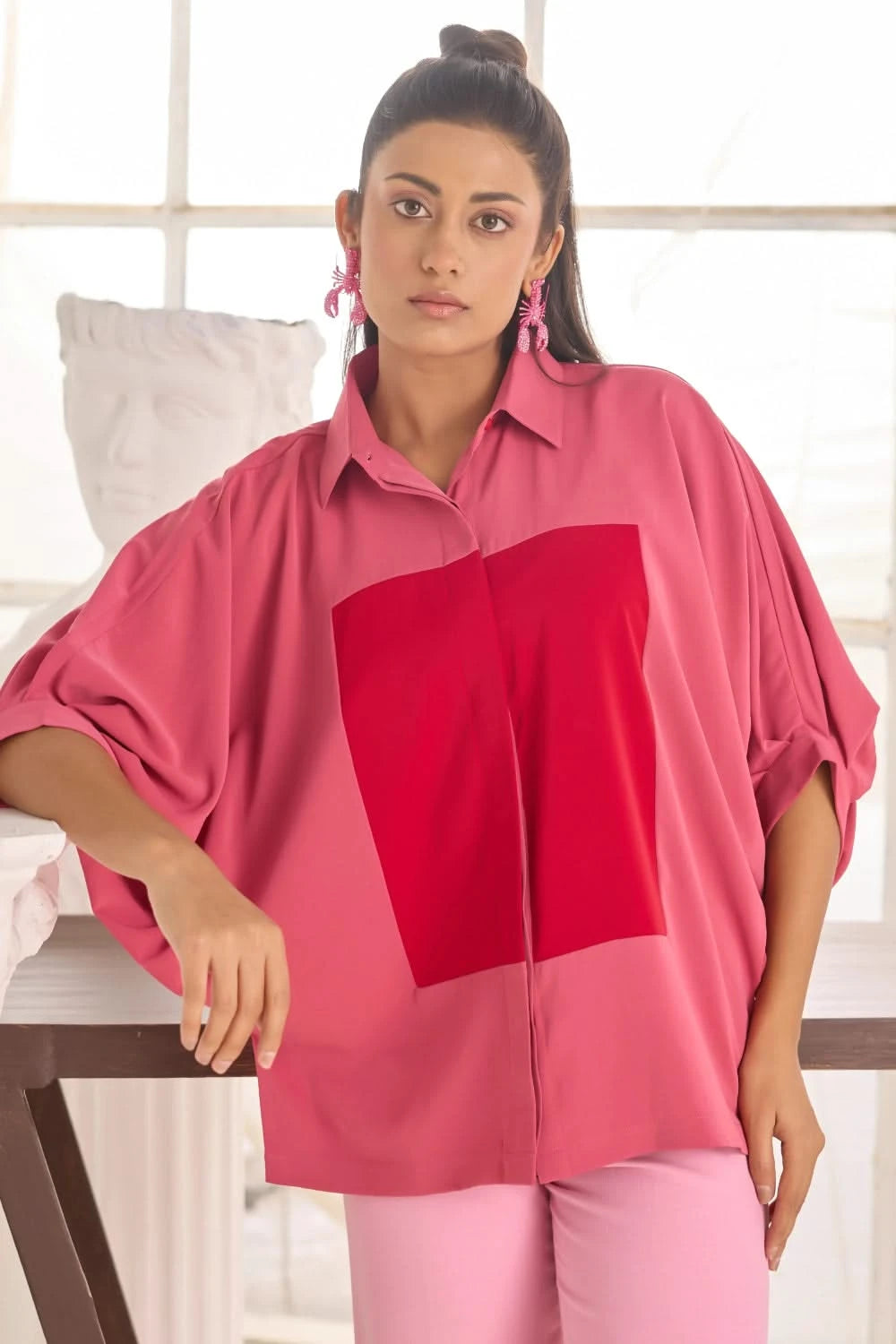 Buy The Pink Red Box Shirt by Shivya K Online | The Sverve