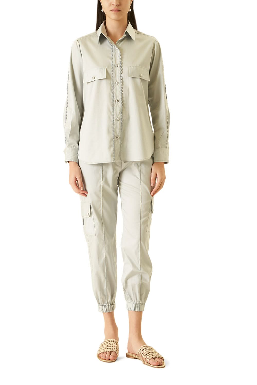 Grey Co-ord Set With Beads