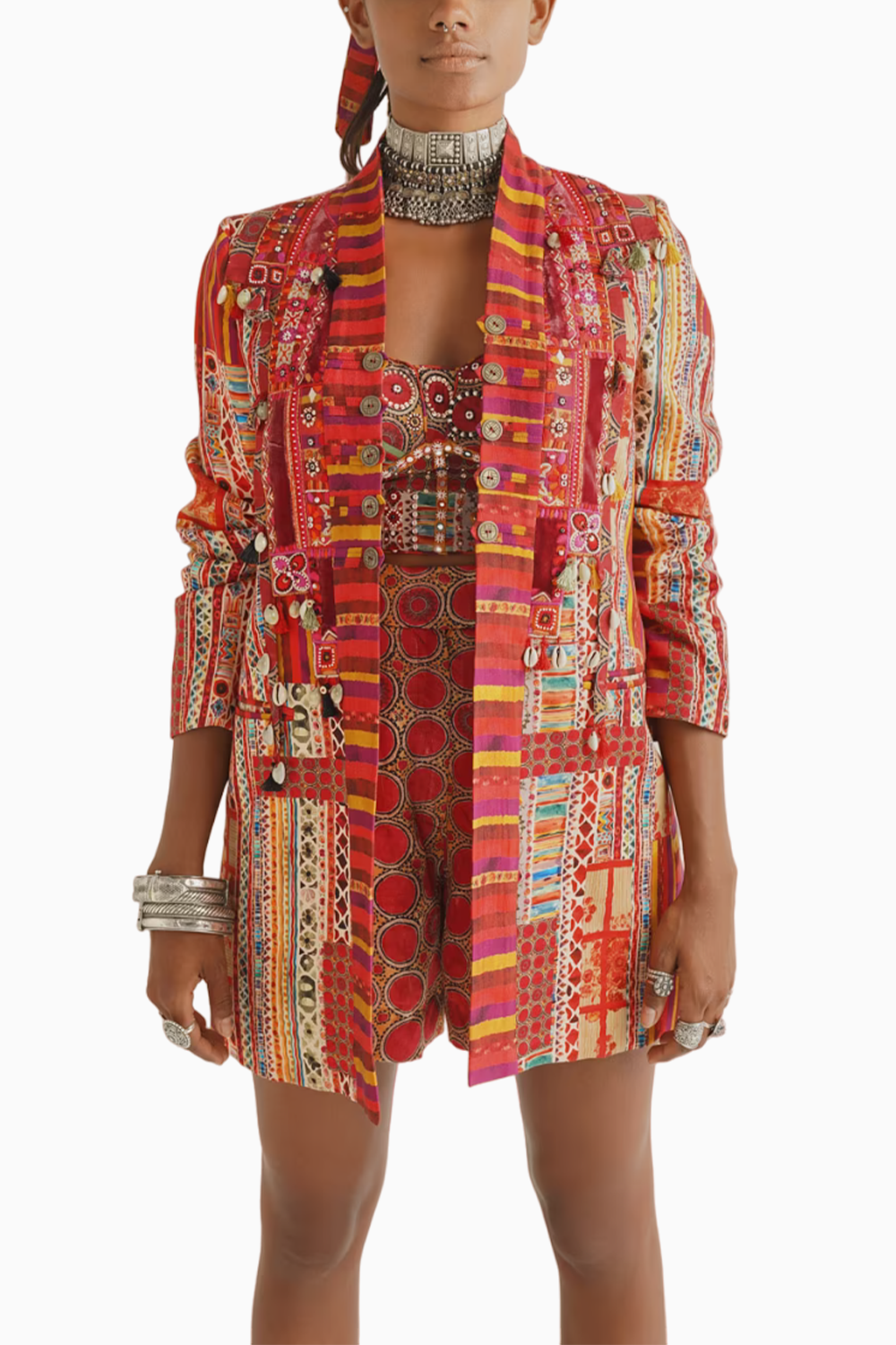 Chandra Corset Blouse Set with Dhana Open Jacket