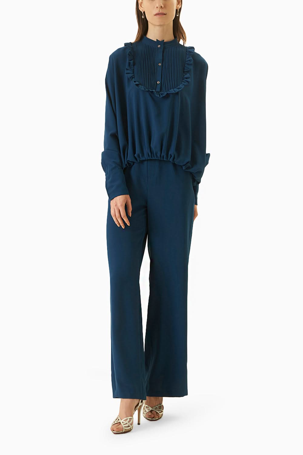 Teal Pyro Top With Trouser