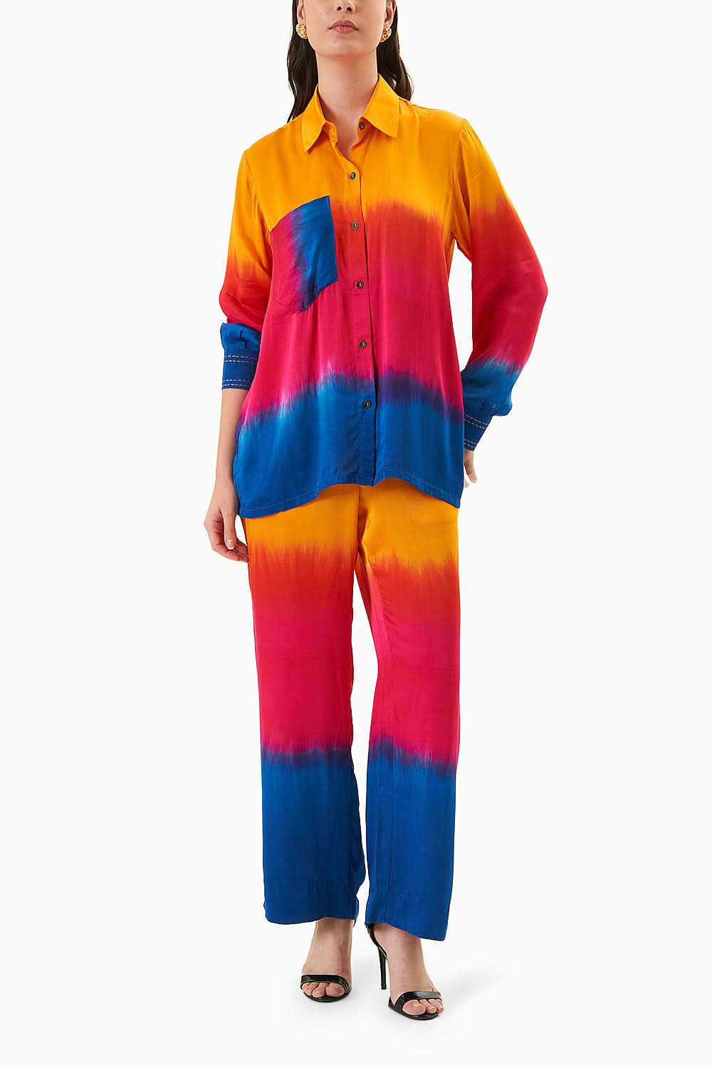 Ombré Sunset Tie Dye Shirt Trousers